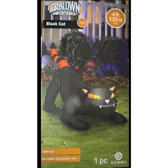 Gemmy | Holiday | Halloween Black Cat Airblown Inflatable Decoration ...
